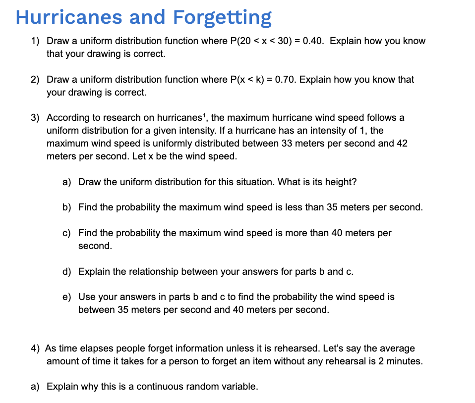 Solved 1) Draw a uniform distribution function where P(20 | Chegg.com