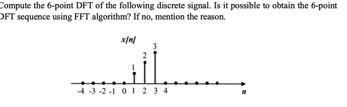 Solved Compute the 6-point DFT of the following discrete | Chegg.com