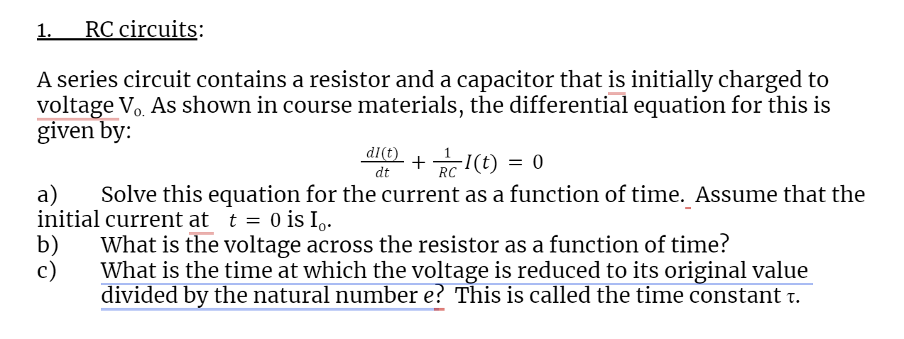 A series circuit contains a resistor and a capacitor | Chegg.com