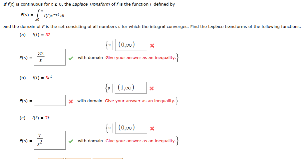 Solved 0, the Laplace Transform of f is the function F | Chegg.com