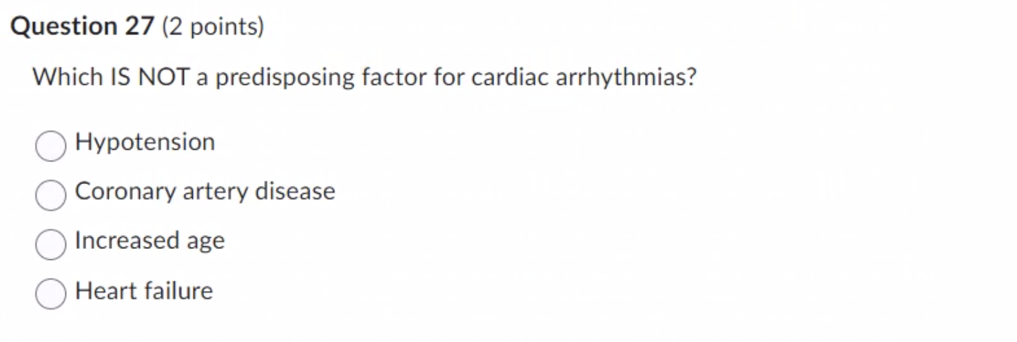 Solved Which IS NOT a predisposing factor for cardiac | Chegg.com