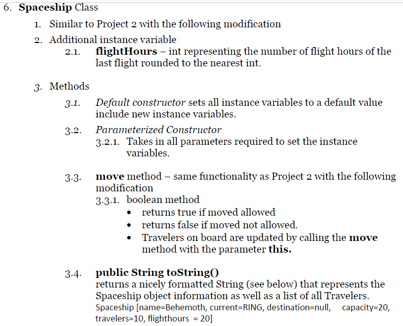 Java: I need help modifying the current SpaceShip | Chegg.com