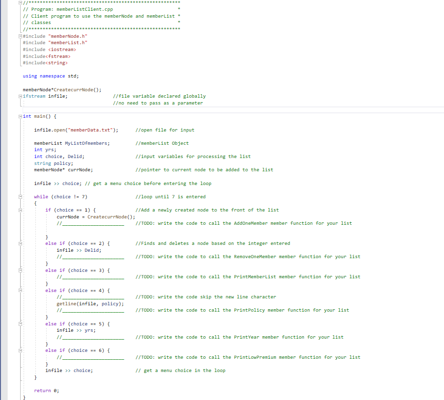 Solved Your files will be called: memberNode.h, | Chegg.com
