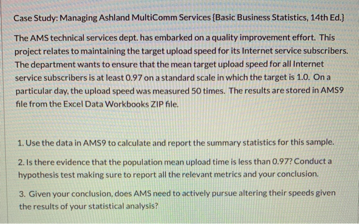 Solved Case Study: Managing Ashland MultiComm Services | Chegg.com