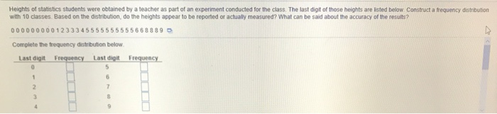 Solved Heights of statistics students were obtained by a | Chegg.com