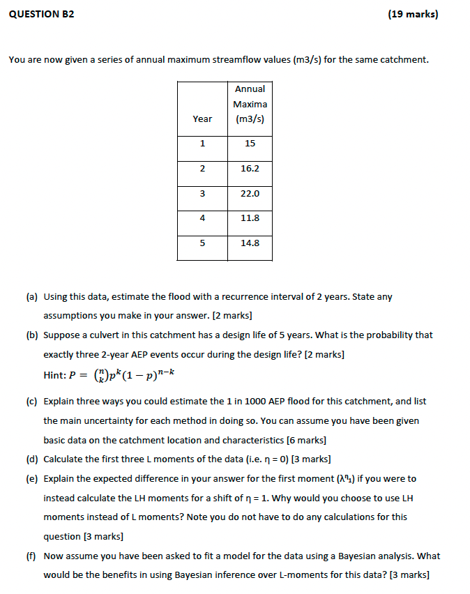Solved QUESTION B2 (19 marks) You are now given a series of | Chegg.com