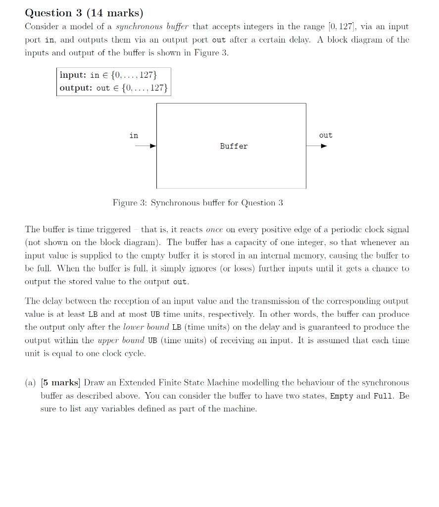 Question 3 (14 marks) Consider a model of a | Chegg.com