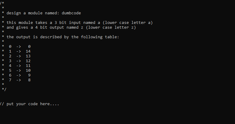 Solved design a module named: dumbcode this module takes a 3 | Chegg.com