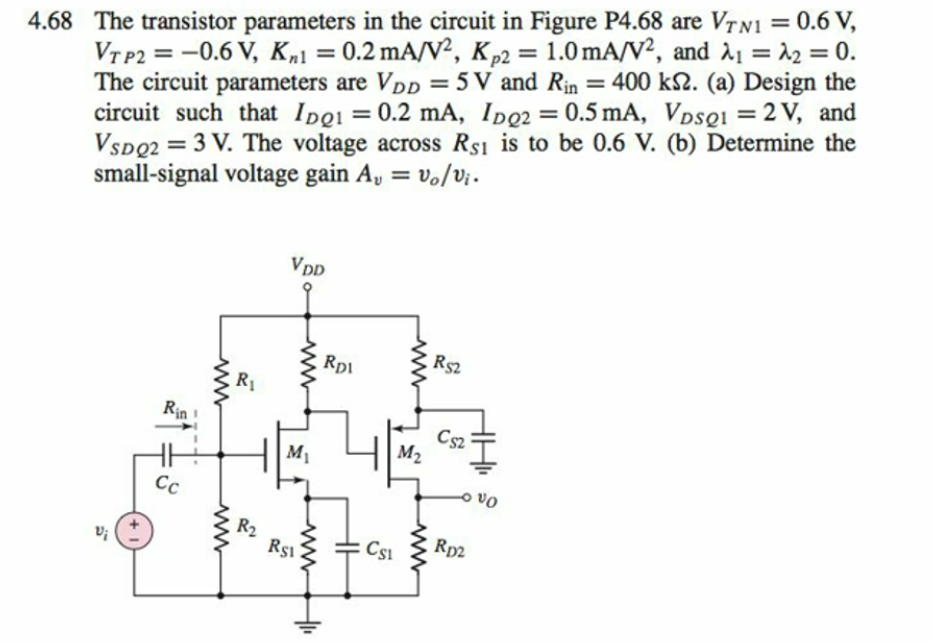 Solved .68 The transistor parameters in the circuit in | Chegg.com