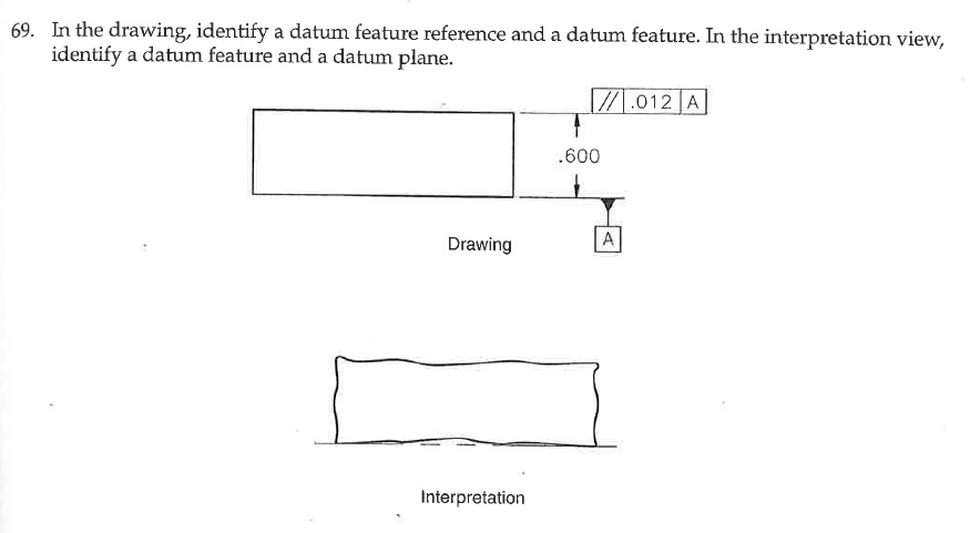 Solved 69. In the drawing, identify a datum feature | Chegg.com