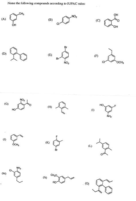 Solved Name the following compounds according to IUPAC | Chegg.com