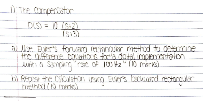 Solved D. The compendator D(S) = 10 (5+2) (5+3) @_Jse | Chegg.com