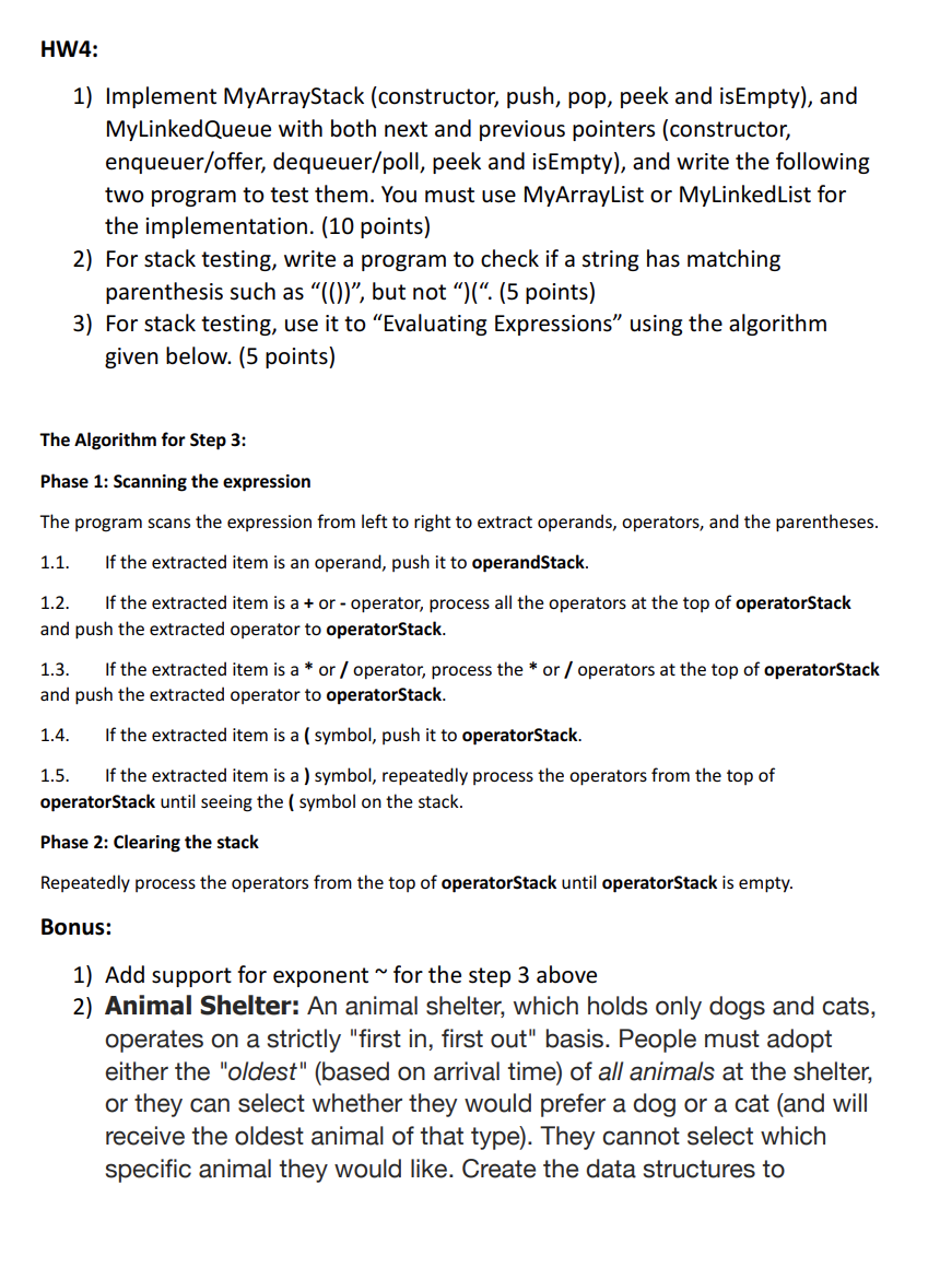 Solved Hw4 1 Implement Myarraystack Constructor Push