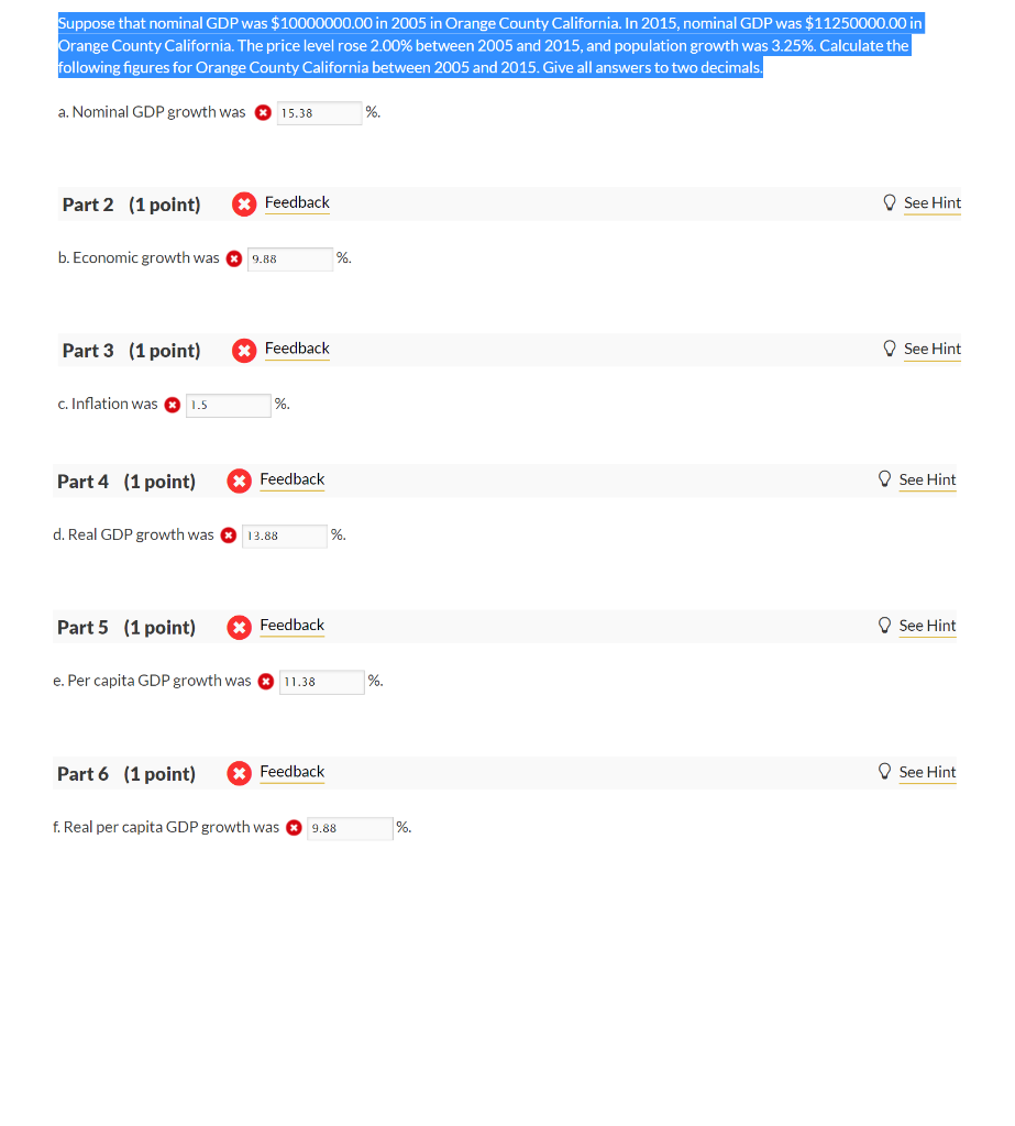 Solved Suppose that nominal GDP was $10000000.00 in 2005 in | Chegg.com