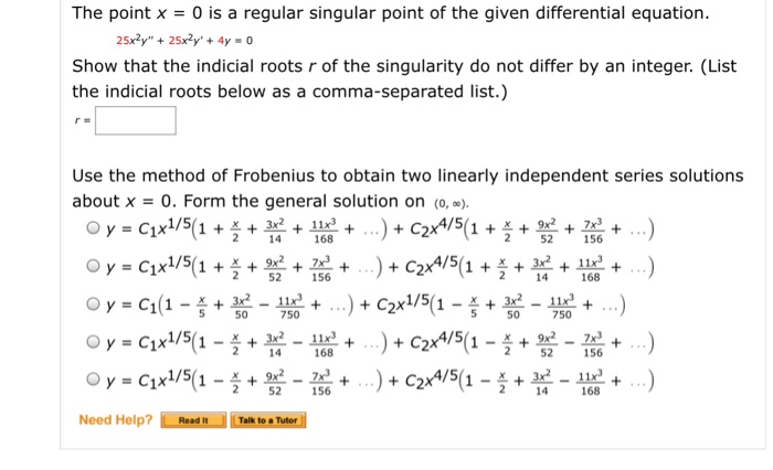 Solved The point x = 0 is a regular singular point of the | Chegg.com