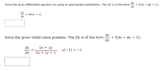 Solved Solve the given differential equation by using an | Chegg.com