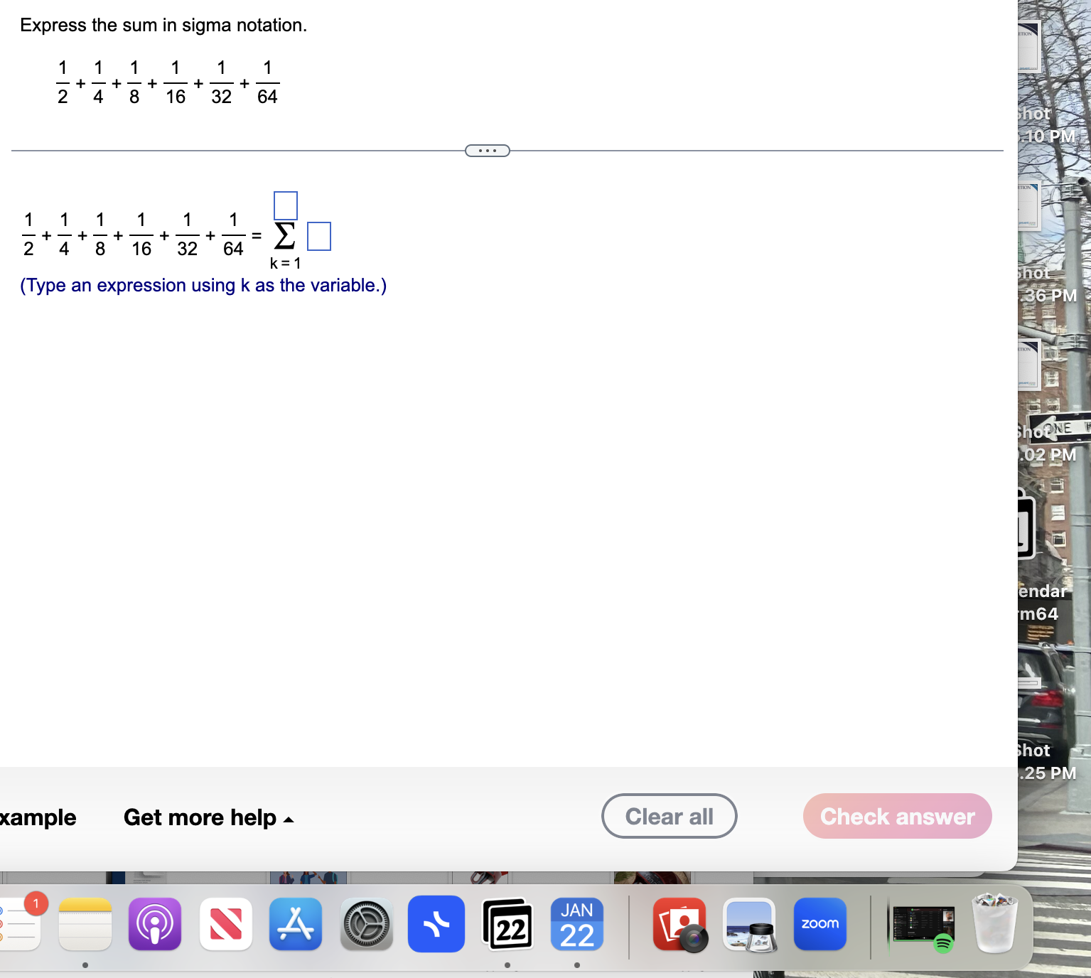 Solved Express the sum in sigma | Chegg.com