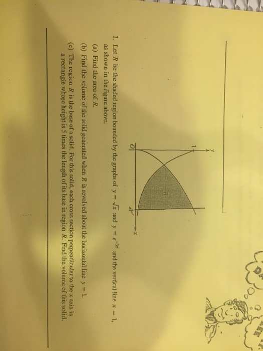 Solved 1. Let R be the shaded region bounded by the graphs | Chegg.com