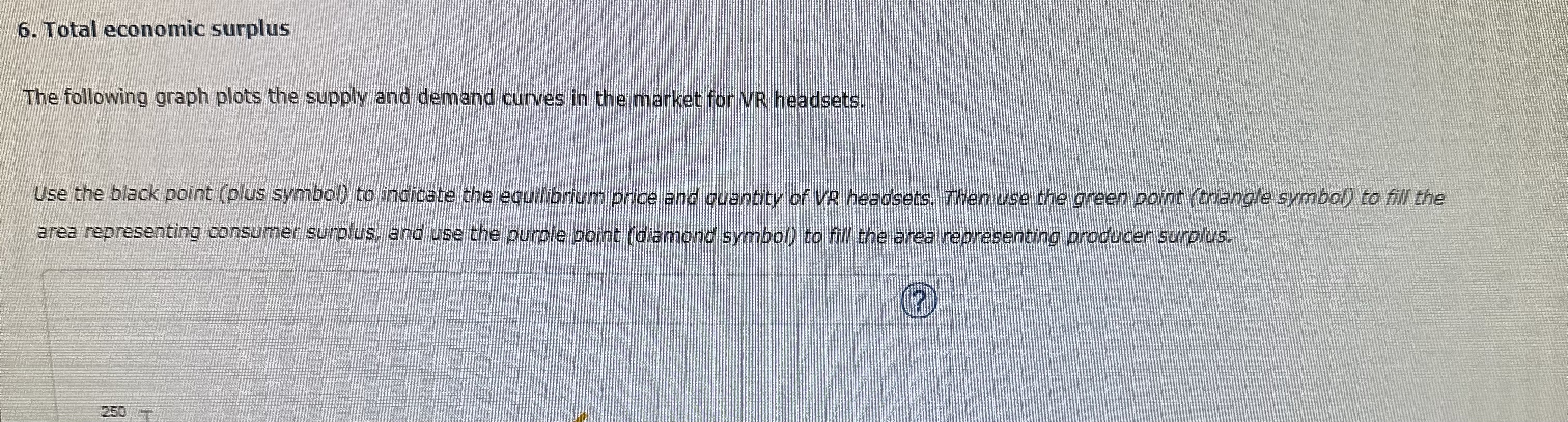 Solved 6. Total economic surplus The following graph plots | Chegg.com