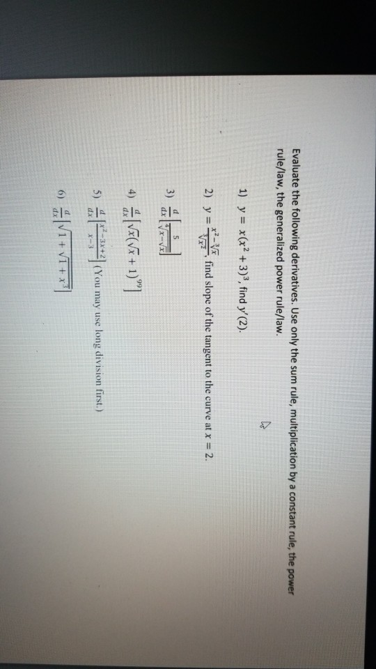 Solved Use only the Sum Rule, Multiplication by a Constant | Chegg.com