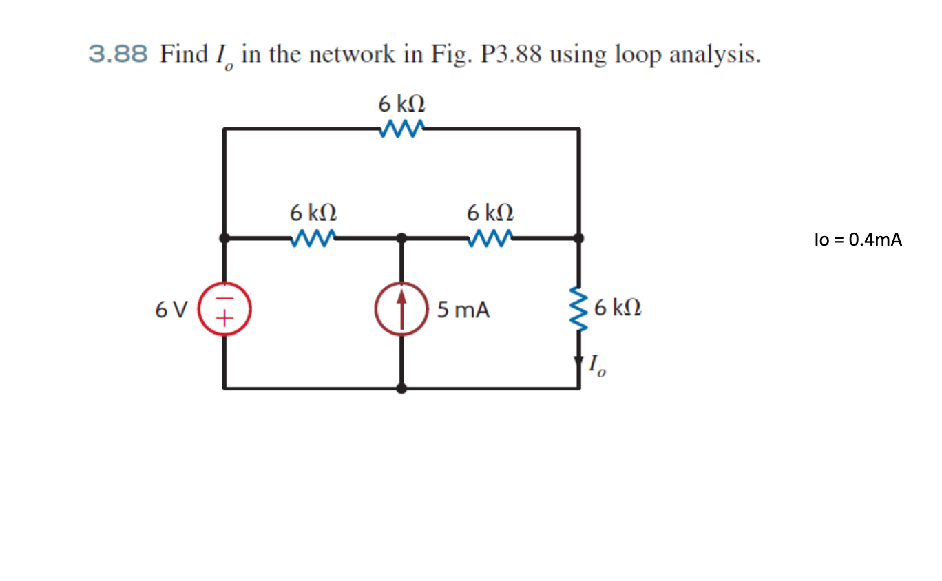 Solved 3.82 Use loop analysis to find V. in the circuit in | Chegg.com
