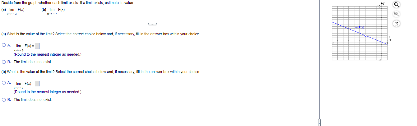 Solved Decide from the graph whether each limit exists. If a | Chegg.com