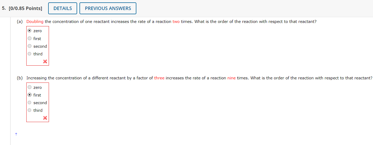 Solved (a) Doubling the concentration of one reactant | Chegg.com