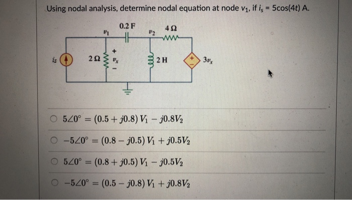 Solved Using nodal analysis, determine nodal equation at | Chegg.com