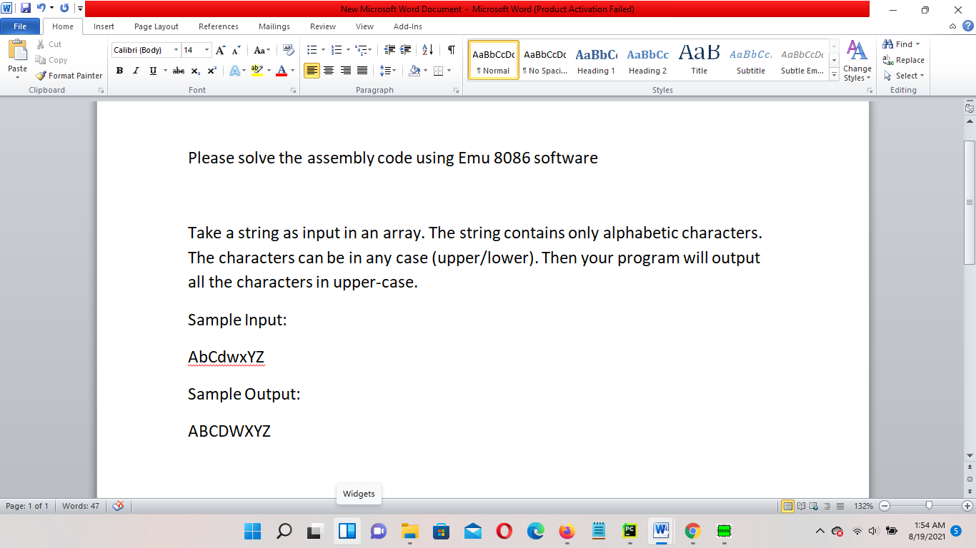 Solved Please solve the assembly code using Emu 8086 | Chegg.com