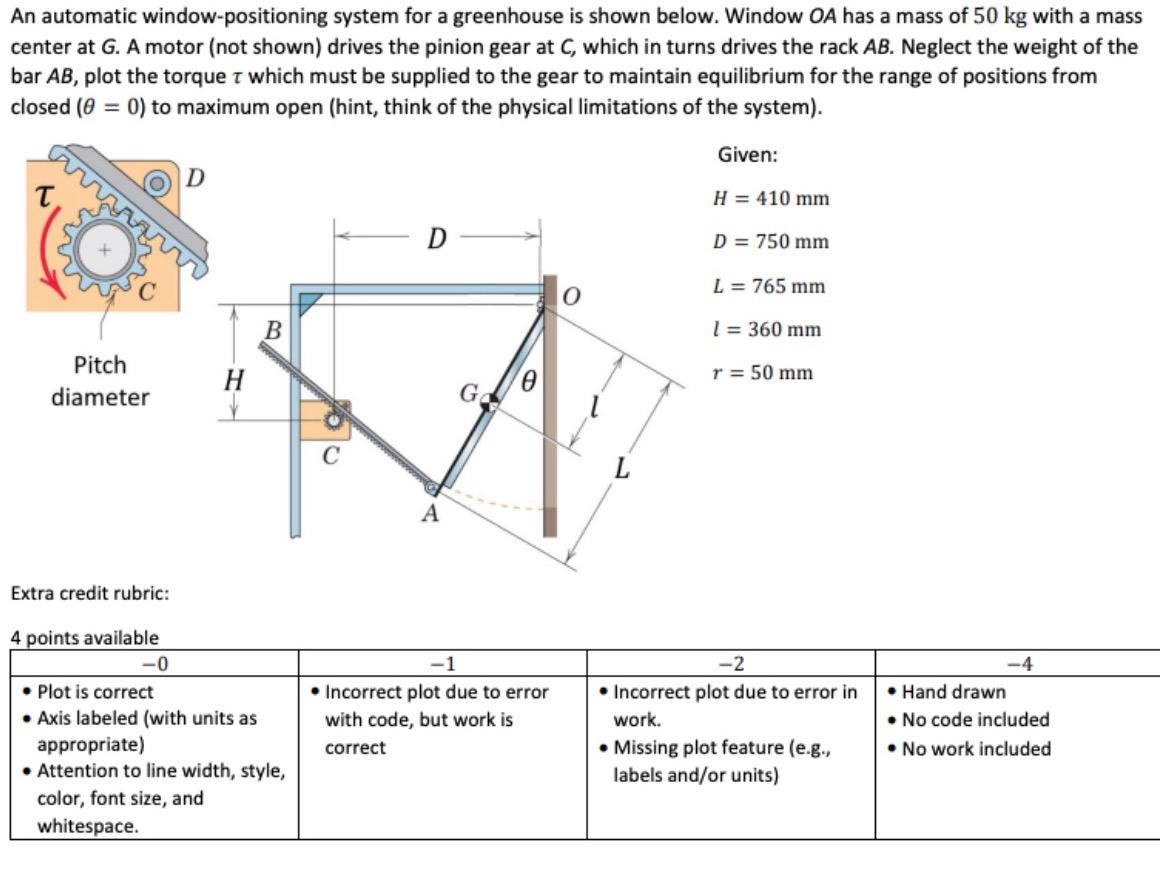 Solved An automatic window-positioning system for a | Chegg.com