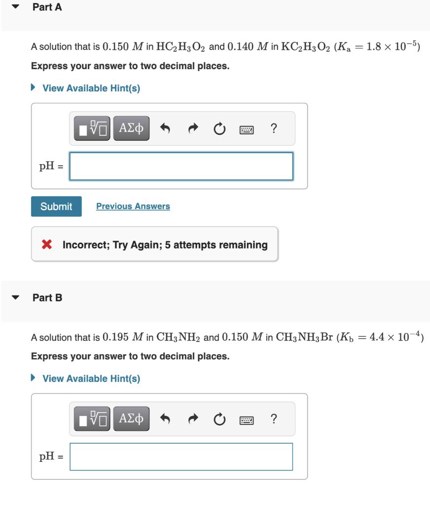 Solved A solution that is 0.150M in HC2H3O2 and 0.140M in | Chegg.com