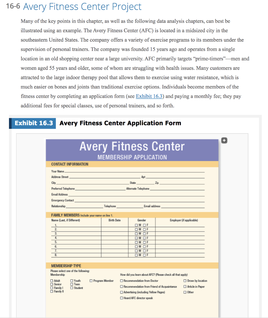 Solved 16-6 Avery Fitness Center Project Many of the key | Chegg.com