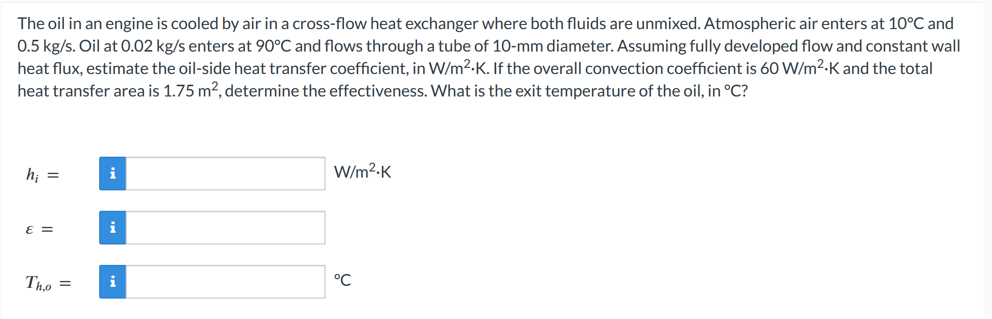 Solved The oil in an engine is cooled by air in a cross-flow | Chegg.com