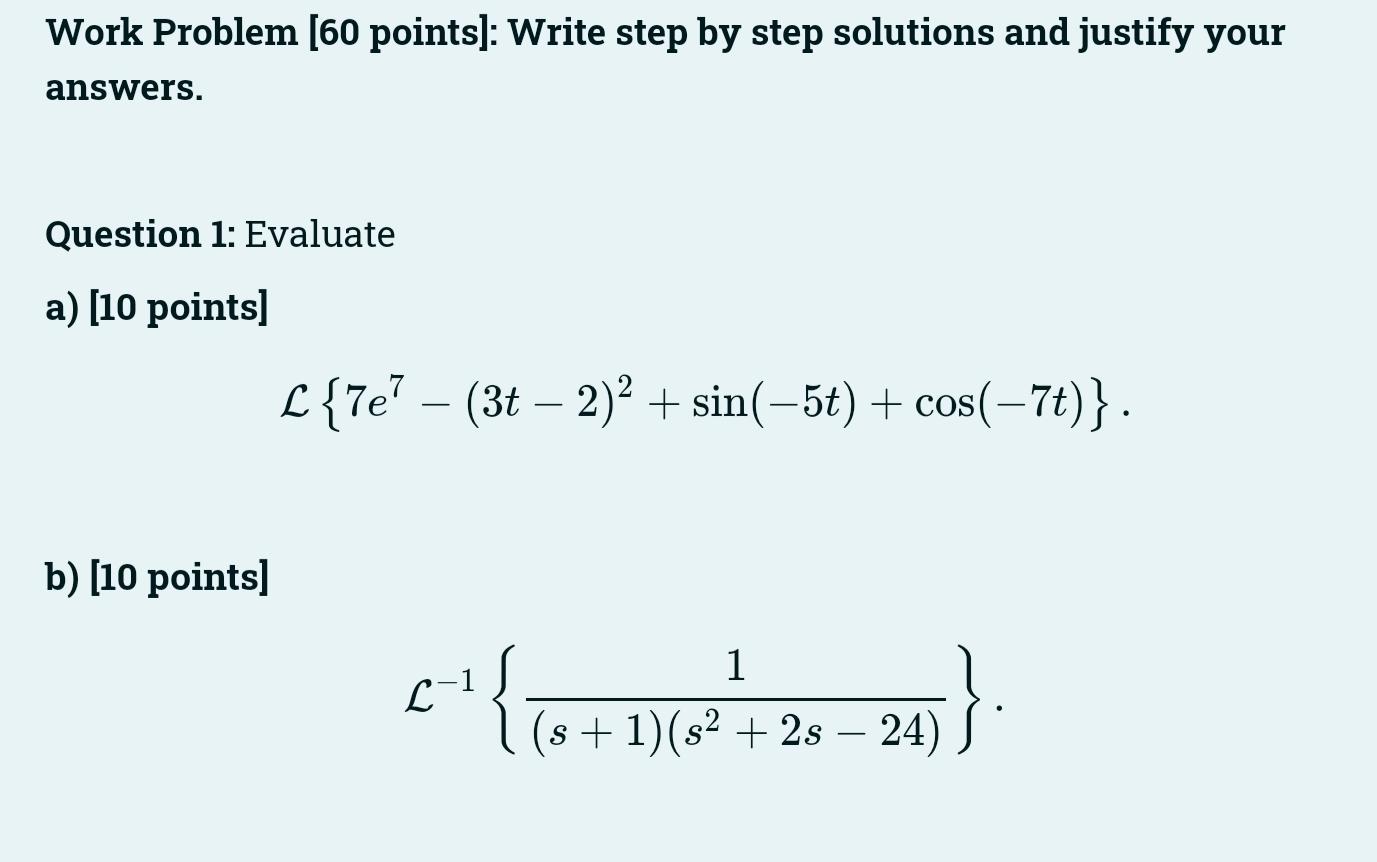 Solved Work Problem [60 points]: Write step by step | Chegg.com