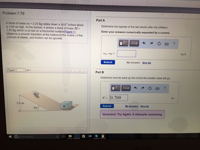 Solved A block of mass m = 2.20 kg slides down a 30.0 degree | Chegg.com