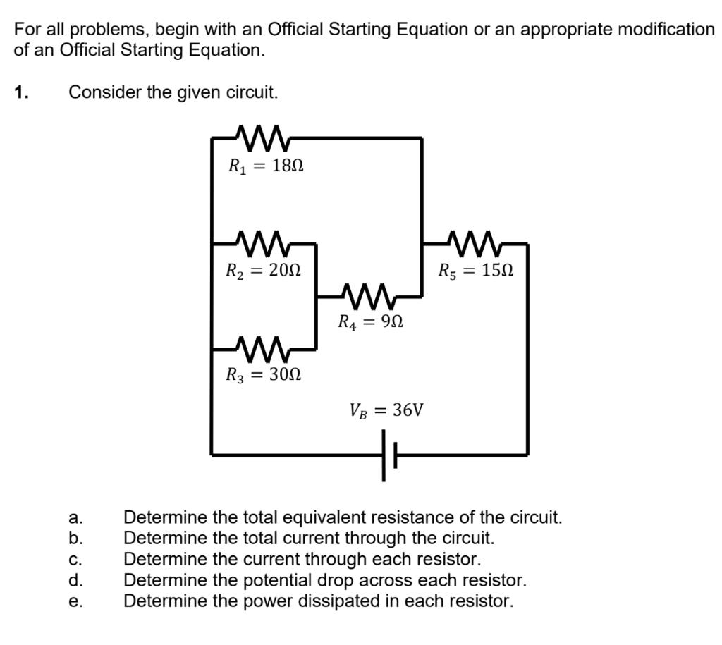 Solved For all problems, begin with an Official Starting | Chegg.com