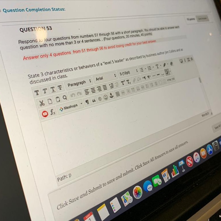 Solved Question Completion Status: QUESTION 53 Respond to | Chegg.com