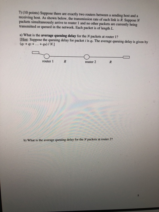 Solved 7) (10 points) Suppose there are exactly two routers | Chegg.com