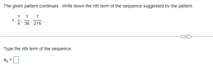 Solved The given pattern continues. Write down the nth term | Chegg.com
