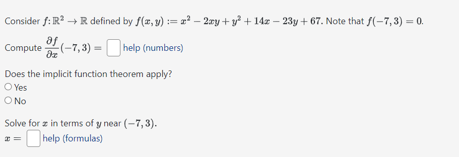Solved Consider f:R2→R defined by | Chegg.com