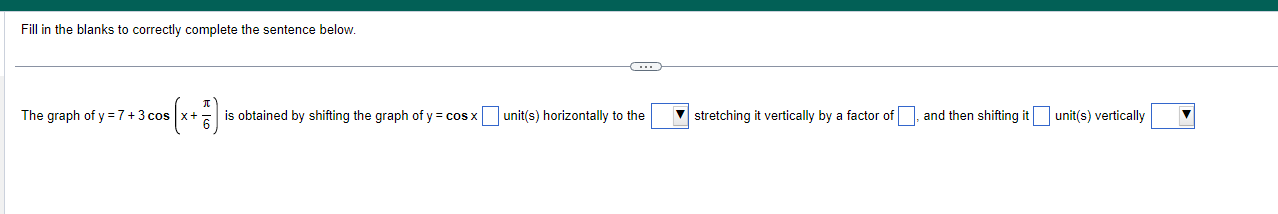Solved Fill in the blanks to correctly complete the sentence | Chegg.com