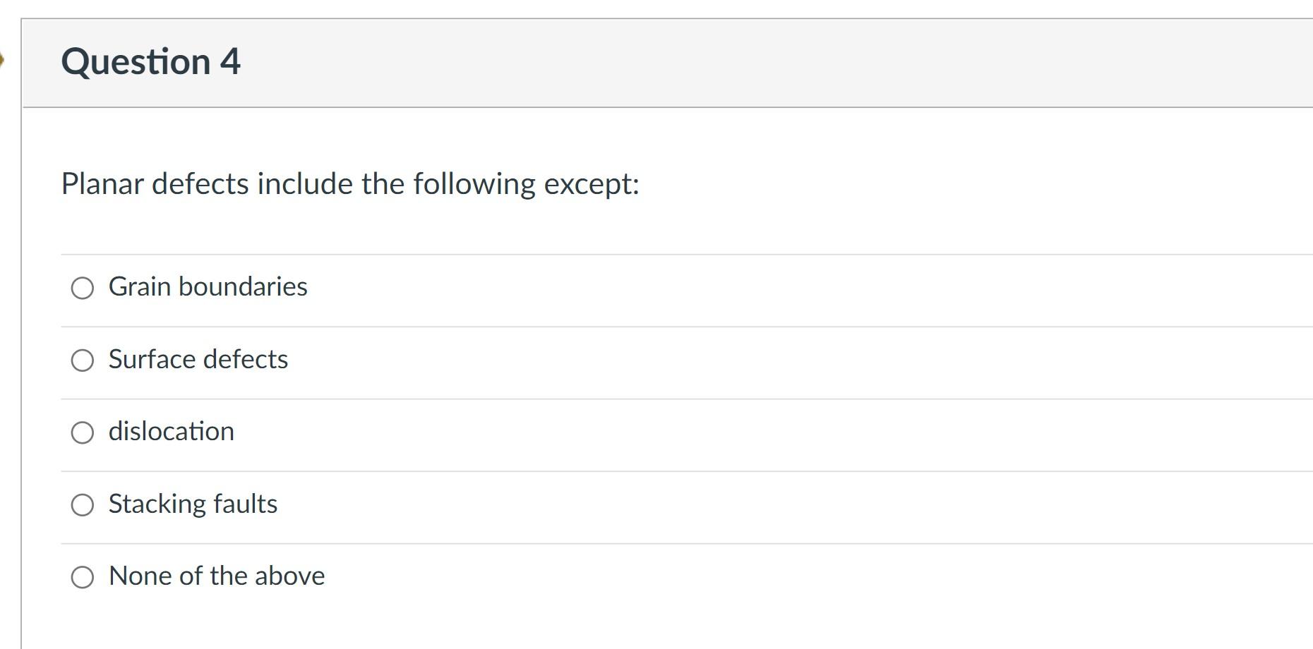 Solved Question 4 Planar defects include the following | Chegg.com
