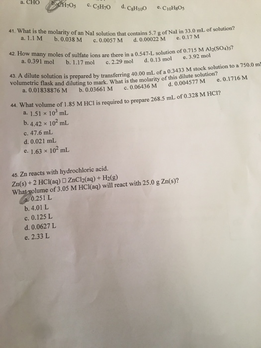 Solved What is the molarity of an NaI solution that contains | Chegg.com