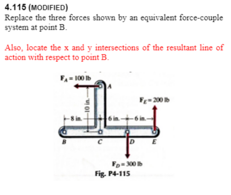 Solved 4.115 (MODIFIED) Replace the three forces shown by an | Chegg.com