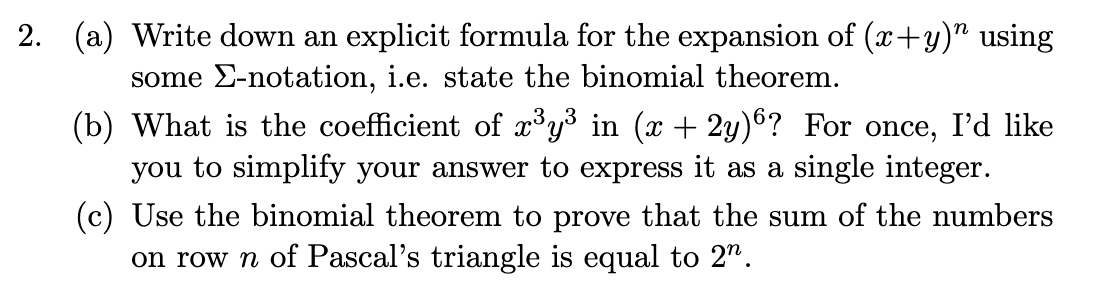 Solved (a) Write down an explicit formula for the expansion | Chegg.com