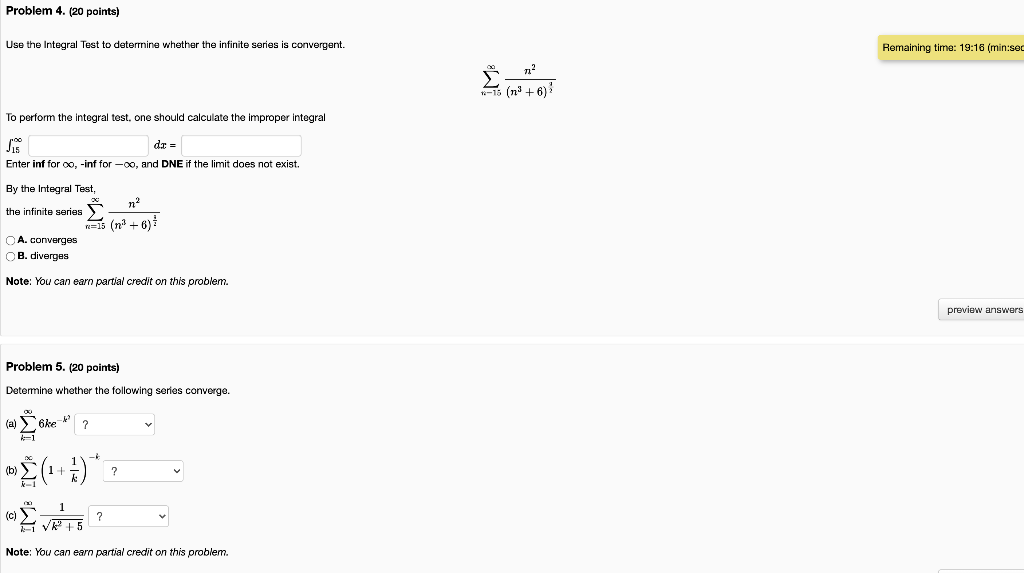 Solved Problem 4. (20 points) Use the Integral Test to | Chegg.com