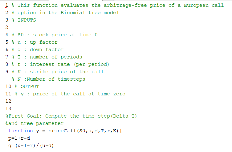 1 % This function evaluates the arbitrage-free price | Chegg.com