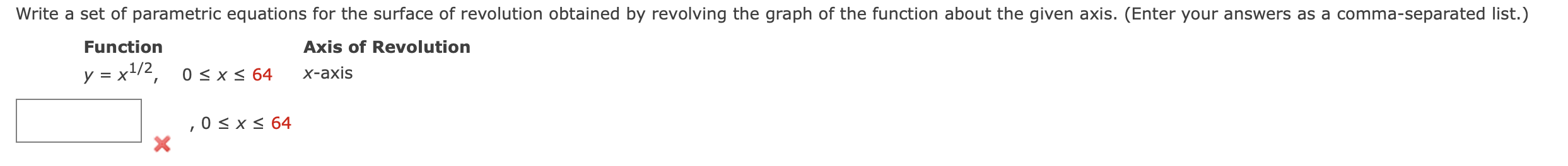 Solved Write a set of ﻿parametric equations for the surface | Chegg.com