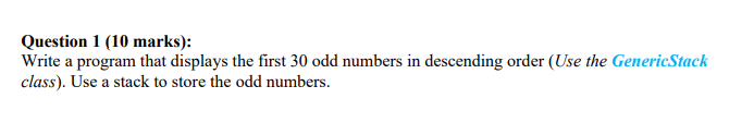 Solved Question 1 (10 marks): Write a program that displays | Chegg.com