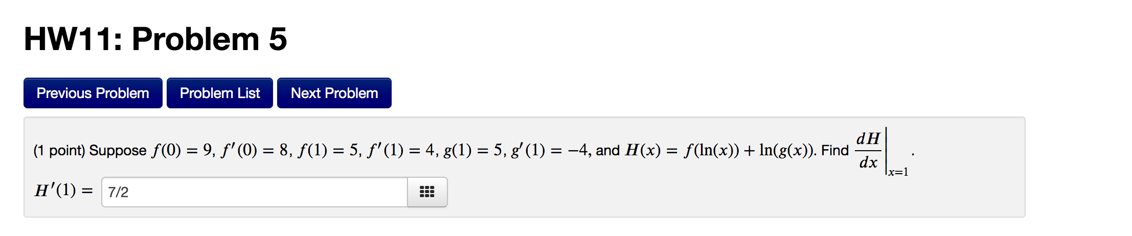 Solved HW11: Problem 2 Previous Problem Problem List Next | Chegg.com